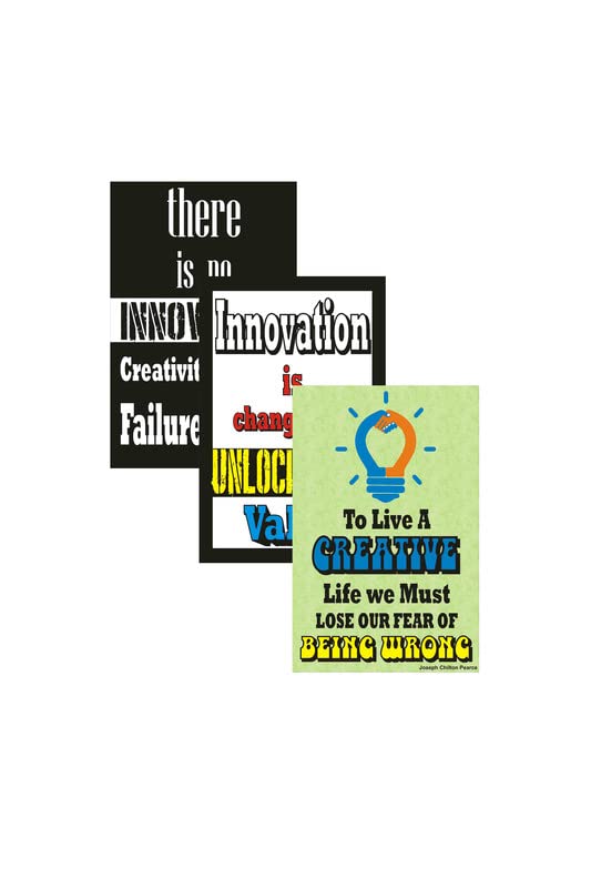 Yellow Alley Quotation Poster Combo On Innovation & Creativity ...