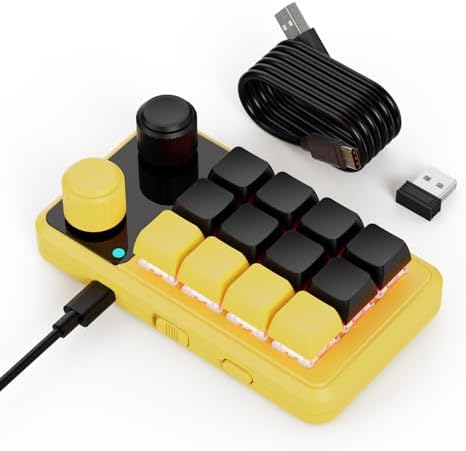 Amazon.com: BRIMFORD One-Handed Macro Mechanical Keyboard, 12-Keys Gaming Keyboard Fully ...