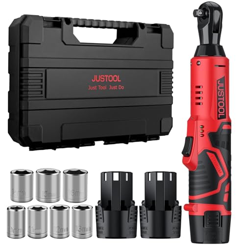 Snapklik.com : JUSTOOL 3/8 Cordless Electric Ratchet Wrench Set 12V ...