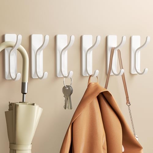 Amazon.com: Self Adhesive Wall Hooks for Hanging: Stick-On Hooks Hold ...