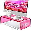 Amazon.com: NovaMode Acrylic Monitor Stand - Ergonomic Desk Riser for ...