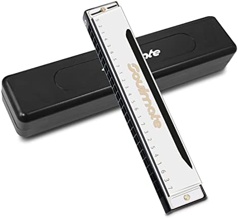 Amazon.com: Soulmate Harmonica 24 Holes C Key Blues Harmonica with Case ...