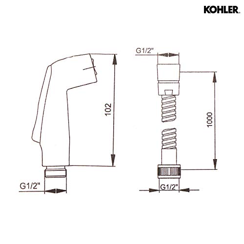 KOHLER Deco Chrome Polished Contemporary 12927IN-CP Health Faucet With ...