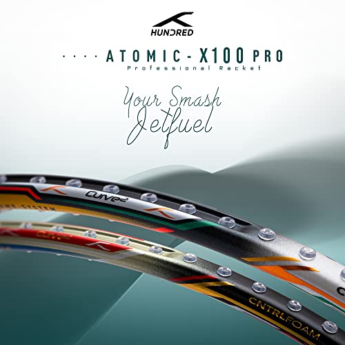 Hundred ATOMIC-X100 PRO Carbon Fibre Unstrung Badminton Racket with ...