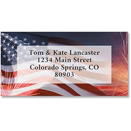 Amazon.com : Patriotic American Celebration Personalized Return Address ...