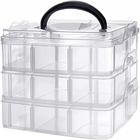 Anstore Craft Storage Box with Compartments, 3-Tier 30 Sections ...