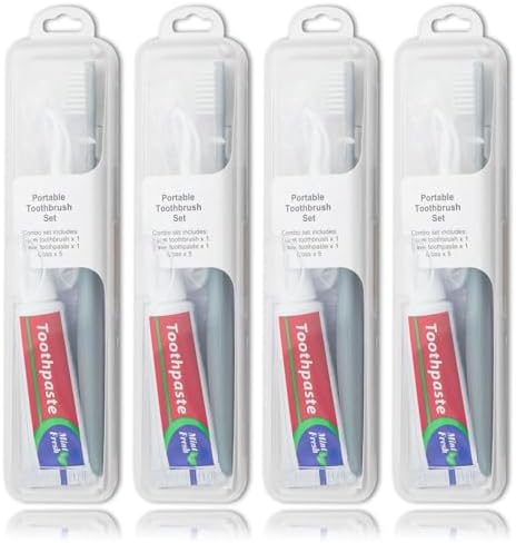 Amazon.com: Lilingsty Travel Toothbrushes - 4-Pack Toothbrush Travel Kit with Holder, 5 Floss ...