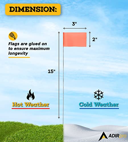 Snapklik.com : AdirPro Marking Flags 100 Pack - 2x3 Lawn Flags - Marker ...