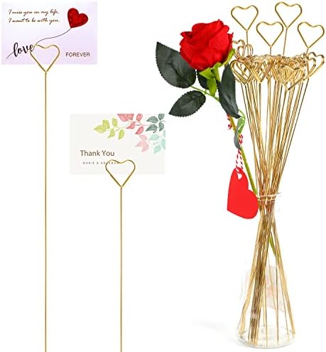 Amazon.com: CCINEE 30Pcs Metal Wire Floral Place Card Holder Pick 13In ...