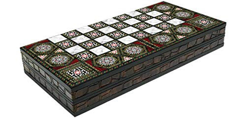 Games 20 Yenigun Wooden Persian Backgammon Set w/Dice Khatam ...