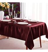 Amazon.com: KKJIAF 1 Pack Gold Satin Tablecloth 58" x 102" Rectangle ...