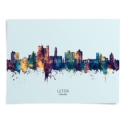 Luton England Skyline art print poster, unframed -23878 : Amazon.co.uk ...