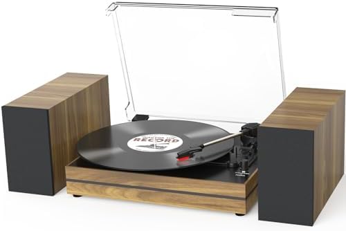 WOCKODER Vintage Record Player for Vinyl with External Speakers ...