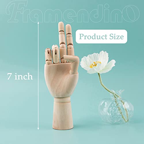 Snapklik.com : 7 Flexible Wood Hand Model Wooden Mannequin Right Hand ...
