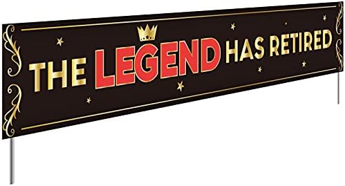 Amazon.com: Large The Legend Has Retired Banner, Happy Retirement ...
