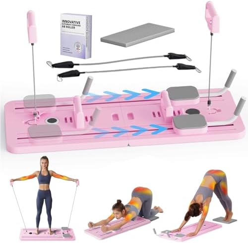 Foldable Pilates Reformer Set, Multifuctional Pilates Board ab Roller ...