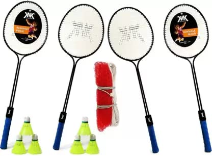 Buy KNK Double Shaft Badminton Racket Pack of 4 Piece with 6 Piece ...