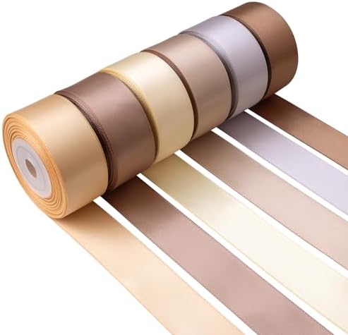Amazon.com: Mlurcu Light Brown Ribbon 1 Inch Wide Neutral Ribbon Tan ...
