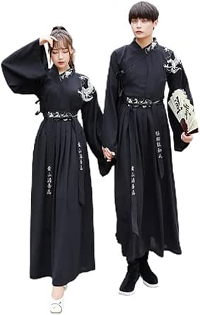 Amazon.com: Large Size 5XL Black Hanfu Sets Traditional Chinese ...