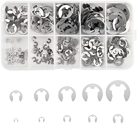 E Circlips, 200pcs Stainless Steel E Clips Assortment, 10 Sizes Snap ...