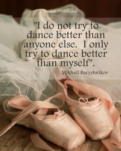 Ballet Notebook: 8' x 10'' Ballet Dancer Dancing Blank Ruled Lined ...