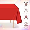 Amazon.com: 16 Pack Red Plastic Tablecloth for Rectangle Tables ...
