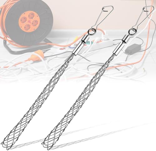 Gisafai 2 Pcs 1/2 in Wire Pulling Grip Mesh Cable Pulls Metal Cable ...