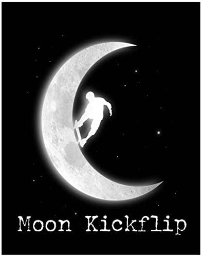 Amazon.com: Skateboarding Moon Kickflip Fine Art Print- 11x14 Unframed ...