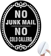 Goodvia 2x No Junk Mail Sticker for Letterbox 6.3x1.77inches Metal ...