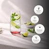 NORDIC SCHILLER Premium Drinking Glasses Set of 6 with Colored Base ...