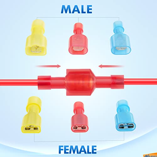 Snapklik.com : 400 Pcs Spade Terminals Nylon Quick Disconnect Terminals ...