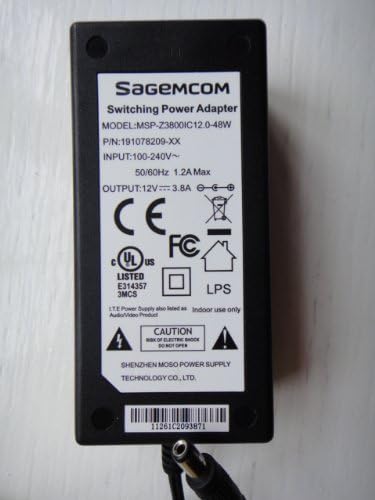 Sagemcom 12v Power Adapter MSP Z3800IC12.0-48W: Amazon.co.uk ...