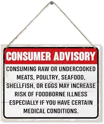 Amazon.com: Consumer Advisory Sign, Restaurant Signs, Decorative Wood ...