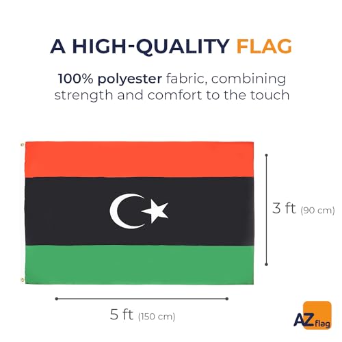 Libya Flag 3′ x 5′ – Libyan flags 90 x 150 cm – Banner 3×5 ft Light ...