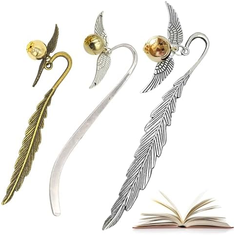Harry Bookmarks, Pack of 3 Magic Feather Bookmarks, Golden Snitch ...