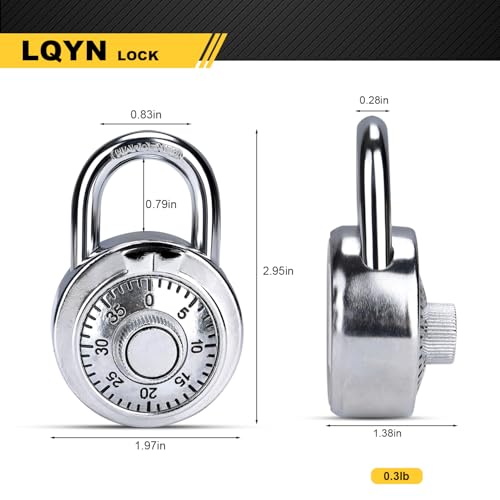 Combination Lock, LQYN Standard Dial Combination Lock, Pack of 8 ...