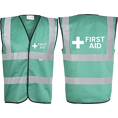 First Aid Green Hi Vis Viz Safety Vest Waistcoat, Reflective High ...