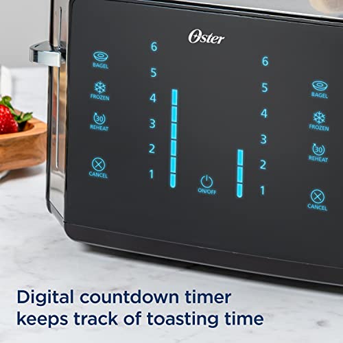 Oster 4-Slice Digital Toaster with Touch Screen, Bagel Toaster with ...