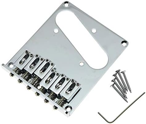 Amazon.com: KAISH Chrome Tele Single Coil Bridge Guitar Bridge for ...