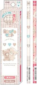 Amazon.co.jp: クラックス 2B鉛筆 12本セット ダース 女の子 向け タロチャンズ クマ 丸軸赤1本 丸軸2B11本 : 文房 ...