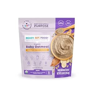 Amazon.com: Ready, Set, Food! Organic Baby Oatmeal Cereal | Peanut ...