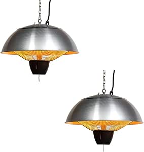 Heatlab Twin Pack Outdoor Indoor Ceiling Hanging Halogen Bulb Electric ...