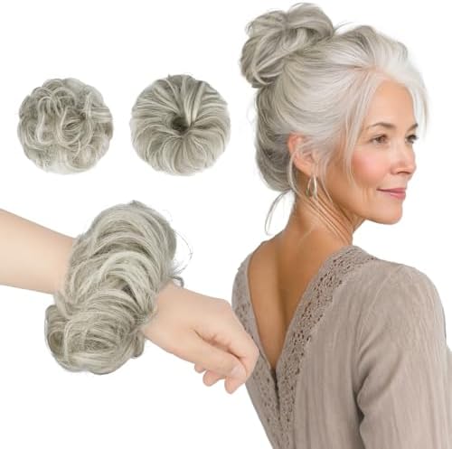 Amazon.com : FESHFEN 2PCs Small Messy Bun Hair Piece for Thin Hair ...