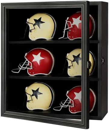 Amazon.com: 16 Mini Helmet Display Case Cabinet (Mirror Back) (Walnut ...