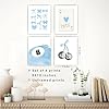 Amazon.com: okaxscm Blue Coquette Trendy Preppy Wall Art Prints Set of ...