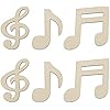 Amazon.com: 6pcs Wooden Music Notes DIY Craft Musical Notes Unfinished ...