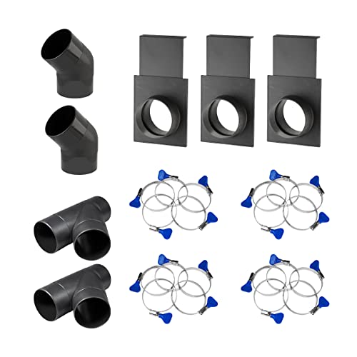 POWERTEC 70201V 4" Three-Machine Dust Collection Kit | Amazon price ...