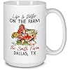 Amazon.com: Custom Farmer Name Coffee Mugs, Life Is Better On The Farm ...