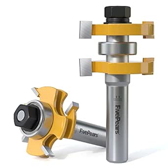 FivePears Adjustable Tongue and Groove Router Bit Set with 1/2 Inch ...