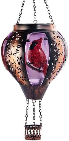 Amazon.com: Hot Air Balloon Solar Lantern Cardinal Lights with ...